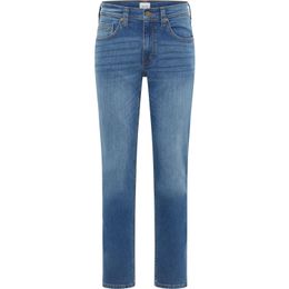 Straight-Jeans Mustang "Style Washington Straight" Gr. 36, Länge 32, blau (502 mittelblau), Herren, 99% Baumwolle, 1% Elasthan, Jeans