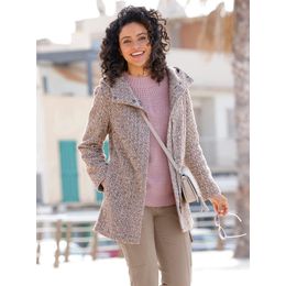 Bouclèjacke Inspirationen Gr. 40, lila (mauve, dunkeltaupe, gemustert), Damen, 100% Polyester, gemustert, mehrfarbig, meliert, Jacken