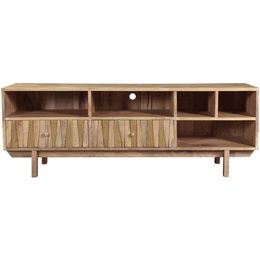 Miliboo Designer-TV-Schrank Mangoholz und Messing zaika - Natur