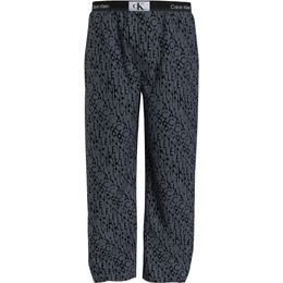 Pyjamahose "SLEEP PANT", Herren, Gr. XL (54), N-Gr, grau (ck 96 pixel print_turbulence), Jersey, Obermaterial: 100% Baumwolle, Calvin Klein Underwear, gemustert, Basic, regular fit knöchellang, Hosen, mit Alloverprint