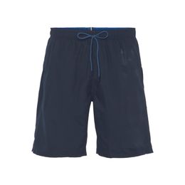 Badeshorts BOSS "Orca", Herren, Gr. L (52), N-Gr, blau (navy 413), Microfaser, Polyester, unifarben, sportlich, Badehosen, mit BOSS Print