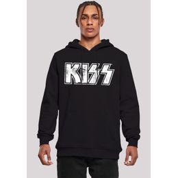 Kapuzenpullover F4NT4STIC "Kiss Rock Music Band Vintage Logo" Gr. M, schwarz, Herren, Obermaterial: 65% Baumwolle, 35% Polyester, Pullover, Premium Qualität, Band, Logo