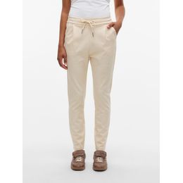 Véro Moda Jogger Pants VERO MODA "VMEVA MR LOOSE STRING PANT GA NOOS" Gr. L (40), Länge 30, beige (pumice stone detail:melange), Damen, Web, Obermaterial: 65% Viskose, 30% Nylon, 5% Elasthan, meliert, Hosen, hinten mit elastischem Bündchen