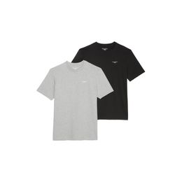 Marc O'Polo T-Shirt MARC O'POLO DENIM Gr. L, grau (schwarz, grau), Herren, Single Jersey, Obermaterial: 100% Baumwolle, Shirts