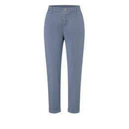 Chinohose MAC "CHINO turn up" Gr. 34, N-Gr, grisaille ppt, Damen, Web, Obermaterial: 97% Baumwolle, 3% Elasthan, Hosen, mit dezentem Glanz, elegant und sportiv zugleich