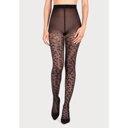 Damen Feinstrumpfhose, Schwarz, Gr. 40/42, Petite Fleur Gold, Str&uuml;mpfe & Socken, Material: Polyamid
