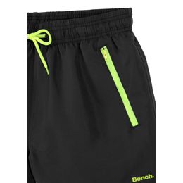 Bench. Herren Badeshorts, schwarz-gelb, Größe XXL (58/60)