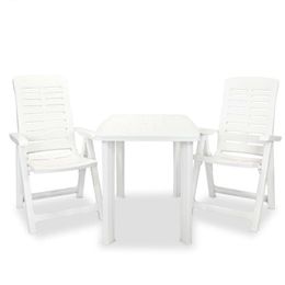 vidaXL - 3-tlg. Bistro-Set Kunststoff Weiß