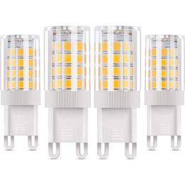 G9-LED-Lampe, 5 W, entspricht 50 W Halogenlampen, 4 Stück warmweiße 3000 K-LED-Lampen, 360° Abstrahlwinkel, AC85–220 V, 360 lm, nicht dimmbar