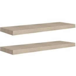 vidaXL - Schweberegale 2 Stk. Eiche-Optik 80x23,5x3,8 cm mdf