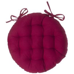 Sitzauflage rund aus roter Baumwolle d 38 cm Atmosphera Créateur D'intérieur