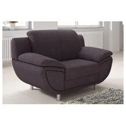 Sessel Trendmanufaktur "Rondo II, Loungesessel zeitlos und bequem", braun (rosybraun), B:121cm H:85cm T:94cm, Struktur (100% Polyester), Sessel, Polstersessel XXL-Sessel, wahlweise mit komfortablem Federkern, mit extra breiten Armlehnen