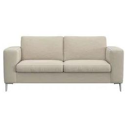 2-Sitzer FLEXLUX "Fiore, super Sitzkomfort durch Kaltschaum im Sitz", weiß (sanftes weiß), B:164cm H:85cm T:92cm, 100% Polyester, Sofas, breite Armlehnen, Füße Alu