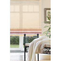 Bella Casa Seitenzugrollo, Kettenzugrollo, 180 x 82 cm, Dekor Bordüre beige