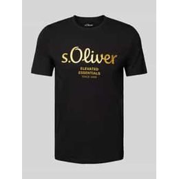 s.Oliver RED LABEL Regular Fit T-Shirt aus reiner Baumwolle mit Statement-Label-Print