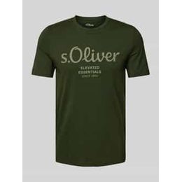 s.Oliver RED LABEL Regular Fit T-Shirt aus reiner Baumwolle mit Statement-Label-Print