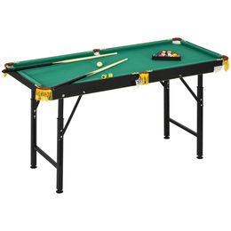 SPORTNOW Billardtisch 4,6ft klappbar 140 x 63 x 55-75cm Tischbillard mit Zubehör