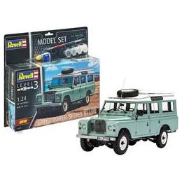 Modellbausatz Revell "Land Rover Series III", blau (blau, weiß, schwarz), Modellbausätze, KinderB:9cm H:10cm L:19cm, Kunststoff, Made in Europe, B:9cm H:10cm L:19cm