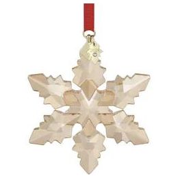 Dekohänger Swarovski "Kristall Sammelfigur Annual Edition Festive Ornament 2024, 5674349", champagner, goldfarben, rot, kristallweiß, Dekohänger, B/H/T: 1,25cm x 8,4cm x 6,55cm, Kristallglas, Metall, Polyester, Swarovski Kristall, B:1,25cm H:8,4cm T:6,55cm