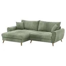 Ecksofa MR. COUCH "Blackburn II", grün (dolce 11 grün), B:246cm H:71cm T:170cm, Dolce (100% Polyester), Sofas, Wahlweise mit Kaltschaumpolsterung bis 140 kg belastbar