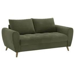 2,5-Sitzer MR. COUCH "Blackburn II", grün (memphis 12 grün), B:180cm H:71cm T:90cm, Memphis (Grundgewebe - 100% Polyester; Nutzschicht- 90% Polyester / 10% Polyamide), Sofas, Wahlweise mit Kaltschaumpolsterung bis 140 kg belastbar