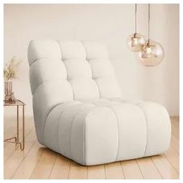 Guido Maria Kretschmer Home & Living Sessel "AURELIAN, Love Seat XXL, Lese-Sessel, Big-Sessel", beige (creme), B:88,5cm H:95,5cm T:130cm, 100% Polyester, GUIDO MARIA KRETSCHMER HOME & LIVING, Sessel, Polstersessel Einzelsessel, mit Wellenunterfederung, Velours, Struktur fein, Struktur grob