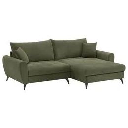 Ecksofa MR. COUCH "Blackburn II", grün (memphis 12 grün), B:246cm H:71cm T:170cm, Memphis (Grundgewebe - 100% Polyester; Nutzschicht- 90% Polyester / 10% Polyamide), Sofas, Wahlweise mit Kaltschaumpolsterung bis 140 kg belastbar