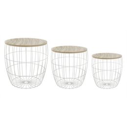 Atmosphera Créateur D'intérieur - Set aus 3 Kaffeetischen mit Stauraum, Couchtisch, Beistelltisch, Metalltisch