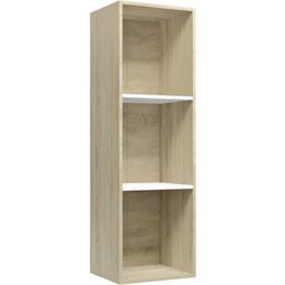 Bücherregal/TV-Schrank Weiß Sonoma-Eiche 36x30x114 cm vidaXL