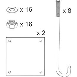 Montage-Set für Höhenbegrenzer, Schablone und Befestigung, 5000 - 7000 mm, H 1,9 - 2,5 m kaiserkraft