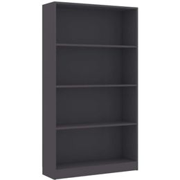 Bücherregal 4 Fächer Grau 80x24x142 cm Holzwerkstoff vidaXL