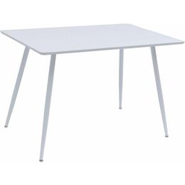 Esstisch Tischplatte mit Holzmaserung Küchentisch Esszimmertisch Speisetisch Tisch Esszimmer Küche 115x75 mdf Metallrahmen, Weiß