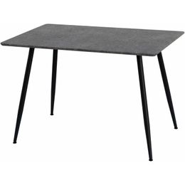 Esstisch Tischplatte mit Holzmaserung Küchentisch Esszimmertisch Speisetisch Tisch Esszimmer Küche 115x75 mdf Metallrahmen, Granitoptik-Grau