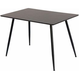 Esstisch Tischplatte mit Holzmaserung Küchentisch Esszimmertisch Speisetisch Tisch Esszimmer Küche 115x75 mdf Metallrahmen, Dunkelbraun