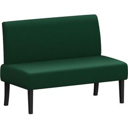 2-Sitzer Polstersofa aus Cordstoff Doppelsofa ohne Armlehnen Stoffsofa Loungesofa fürs Wohnzimmer/Eingangsbereich/Büro Grün - Yaheetech