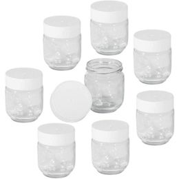 Joghurtbereiter-Ersatzgläser-Set jg 8, Glas ,transparent/weiß, 8-teilig - Rommelsbacher