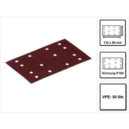 Stf 80x133 RU2/50 Schleifstreifen Rubin 2 P180 80 x 133 mm 50 Stk. ( 499052 ) für Rutscher rts 400, rtsc 400, rs 400, rs 4, ls 130 - FESTOOL