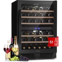 Klarstein - Freistehender Weinkühlschrank 2 Zonen, Getränkekühlschrank Klein, Kleiner Weinschrank, Wein-Kühlschrank Klein mit Glastür,