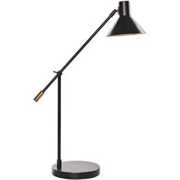 Beliani - Tischlampe Schwarz aus Eisen Metall mit Verstellbaren Arm Lampenschirm Modernes Design für Büro Schlafzimmer Schreibtischlampe Leselampe