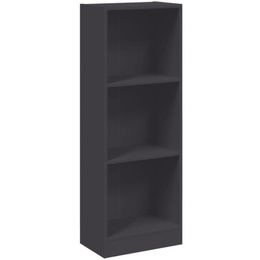 Bücherregal 3 Fächer Grau 40x24x109 cm Holzwerkstoff vidaXL