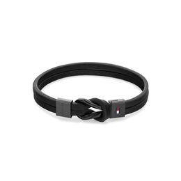 Armband Tommy Hilfiger "Schmuck Edelstahl Armschmuck Lederarmband", bunt (schwarz, blau, rot, weiß), Armbänder, Herren, Edelstahl-Leder, Edelstahl, Leder