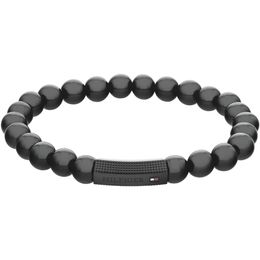 Armband Tommy Hilfiger "SS24 BEADS, 2790581, 2790582", schwarz (schwarz, schwarz), Armbänder, Herren, Edelstahl, mit Onyx oder Tigerauge