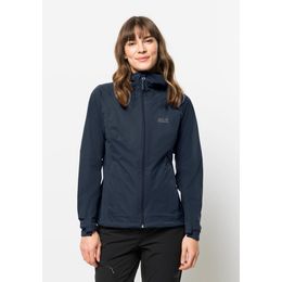 Outdoorjacke Jack Wolfskin "HIGHEST PEAK JACKET W" Gr. XL (46), blau (nachtblau), Damen, OBERSTOFF 100% POLYESTER, Jacken