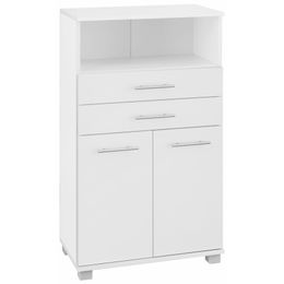 Midischrank Welltime "Emmi, Breite 59 cm", weiß, B:60cm H:110,5cm T:32,5cm, FSC-zertifizierter Holzwerkstoff, Schränke, 2 Türen, Metallbeschläge