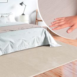 Teppich MERINOS "Loft 37, Kunstfellteppich", beige, B:240cm H:16mm L:340cm, Polyester, Teppiche, weich und kuschelig, Fell Haptik, Anti-Rutsch-Unterseite