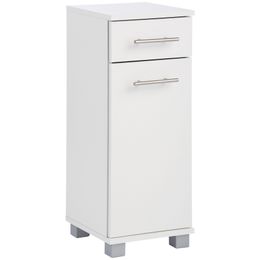 Seitenschrank Welltime "Emmi, Breite 30 cm", weiß, B:30,3cm H:75,3cm T:32,6cm, FSC-zertifizierter Holzwerkstoff, Schränke, Wechselbarer Türanschlag, Metallbeschläge