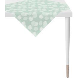 Mitteldecke Apelt "2717 LOFT STYLE, Jacquard", grün (hellmint, weiß), B:90cm L:90cm, Polyester, Viskose, Tischdecken