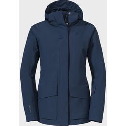 Schöffel Outdoorjacke SCHÖFFEL "Jacket Geneva L" Gr. 44, blau (8180, blau), Damen, Oberstoff : 100% Polyester (Membran: Polyurethan) Futter : 100% Polyester Futter Rumpf oben: 92% Polyester 8% Elasthan, Jacken