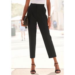 Bügelfaltenhose Lascana Gr. 34, N-Gr, schwarz, Damen, Web, Obermaterial: 92% Polyester, 8% Elasthan, unifarben, Hosen, in 7/8-Länge, elegante Anzughose mit Taschen, schmale Stoffhose