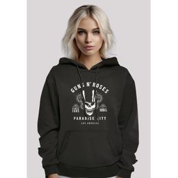 Kapuzenpullover F4NT4STIC "Guns 'n' Roses Whiskey Label Rock Band" Gr. L, schwarz, Damen, Obermaterial: 65% Baumwolle, 35% Polyester, Pullover, Premium Qualität